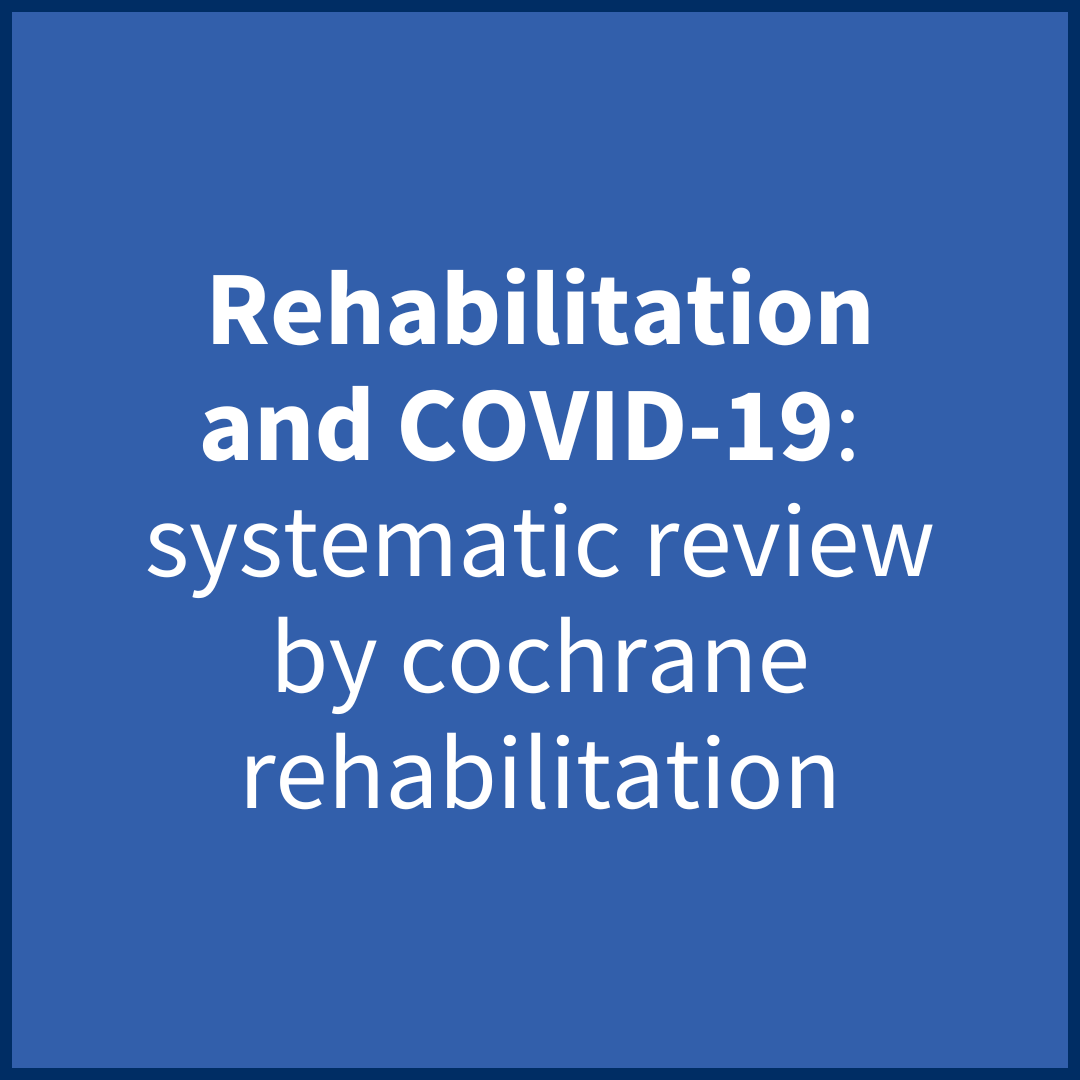 Final publication of the REH-COVER action | Cochrane Rehabilitation